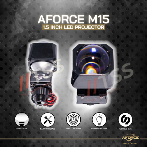 AFORCE M15 1.5INCH LED PROJECTOR (BULE FILM) 1 PAIR CAR PROJECTOR HEAD ...