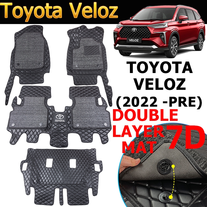 2Layers Carpet Toyota Veloz Car Floor Mat (2022-PRE) 2022 2023 PU ...