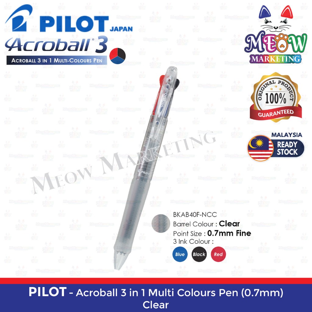 Pilot Acroball 3 In 1 Multi Colours Pen / Multifunction Pen 0.7mm ...