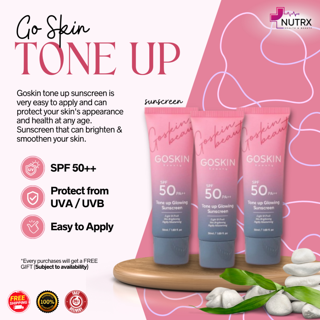GOSKIN TONE UP GLOWING SUNSCREEN ORIGINAL HQ SPF 50+ / TAK BERMINYAK ...