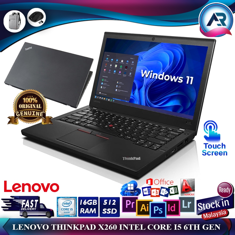 LENOVO THINKPAD X260 INTEL CORE I5 6TH GEN 16GB RAM 512 SSD WIFI WEB CAM BLUETOOHT 12.5'' TOUCH ...