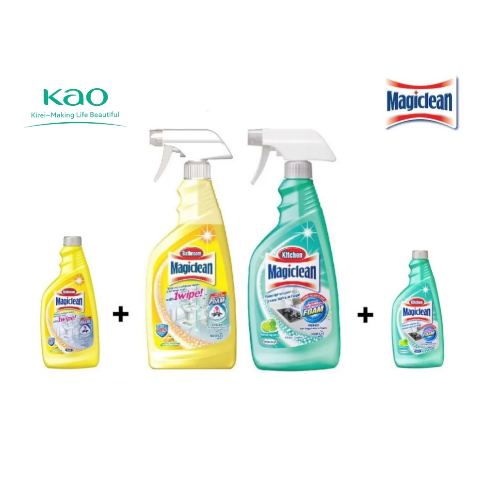 MAGICLEAN 500ml Kitchen Bathroom Cleaner Lemon Lime Trigger Refill ...