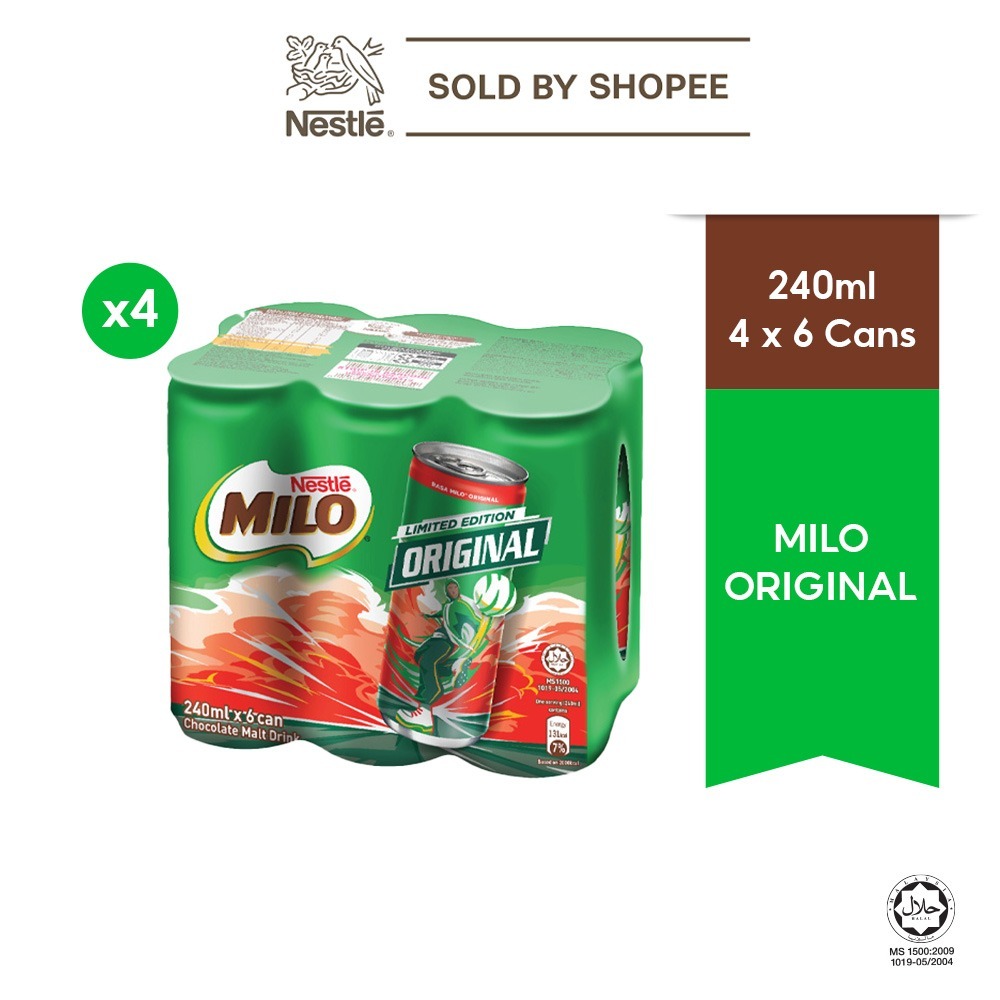 NESTLÉ MILO® ORIGINAL CAN 240ml X 24 | Shopee Malaysia