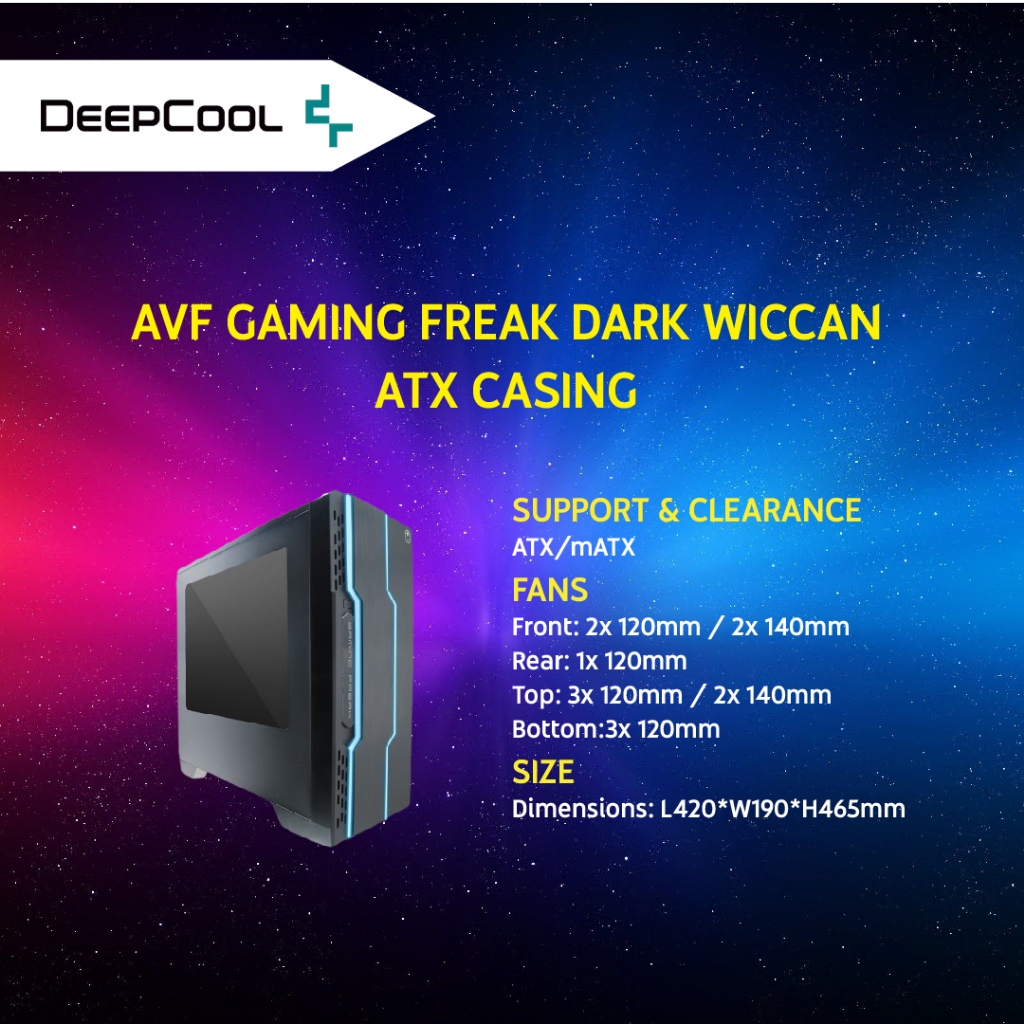 AVF Gaming Freak Dark Wiccan PC Case | Shopee Malaysia