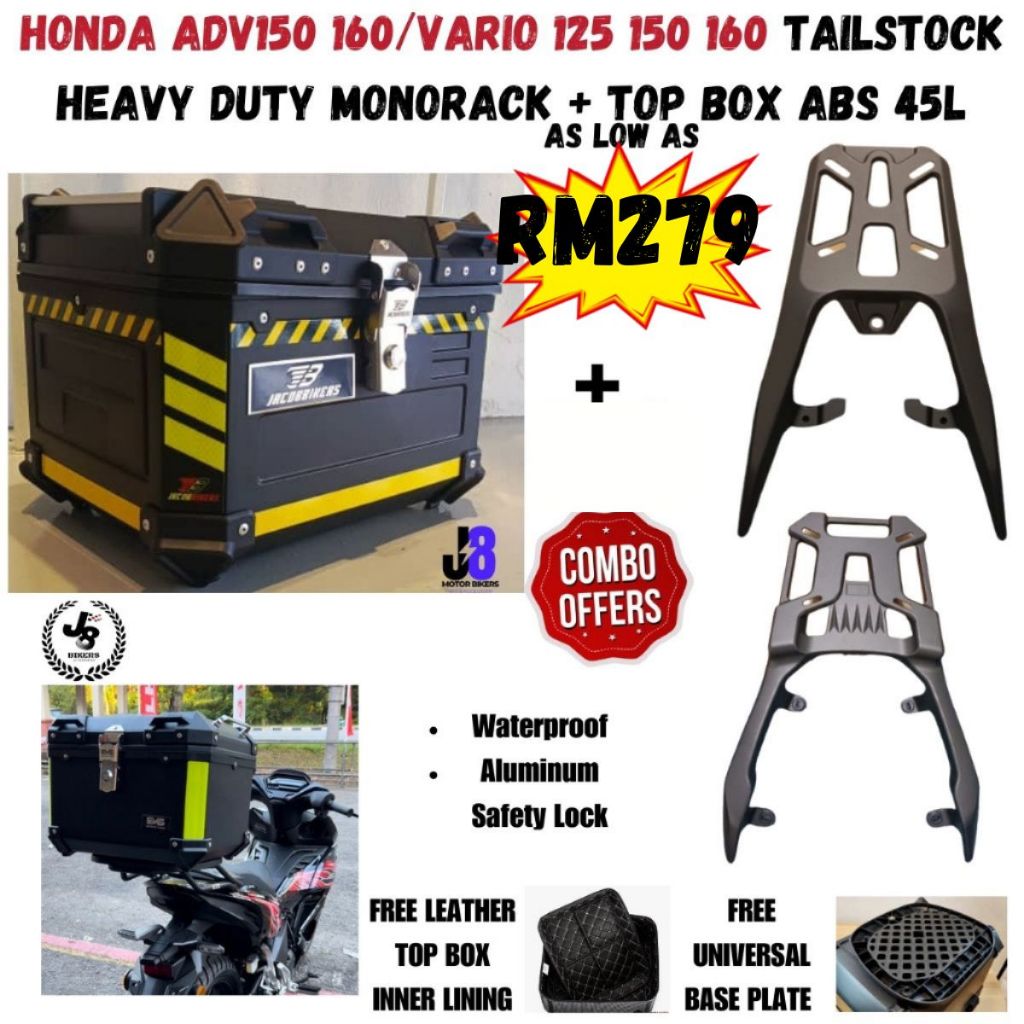 HONDA ADV 150 160 VARIO 125 150 160 tailstock shelf with luggage rack ...