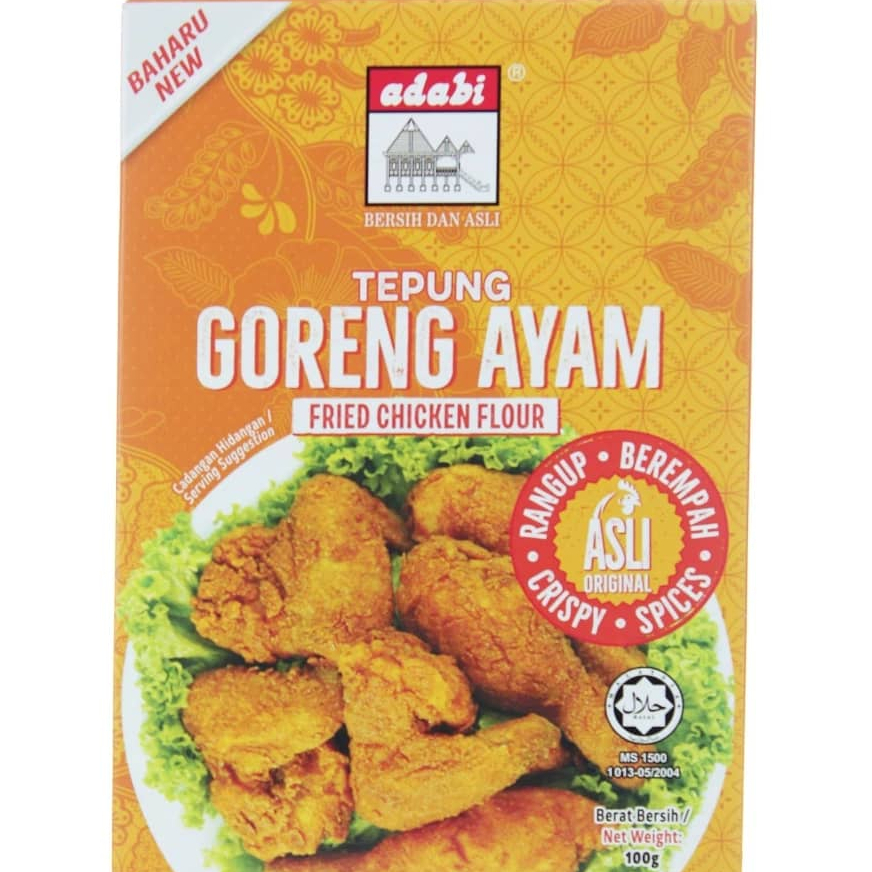 ADABI Fried Chicken Flour (Original) | Tepung Goreng Ayam (Asli) 100g ...