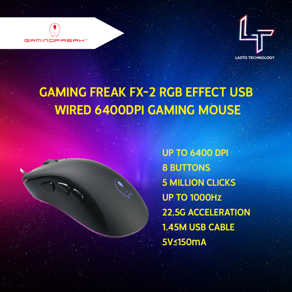 Gaming Freak FX-2 RGB Effect USB Wired 6400DPI Gaming Mouse | Shopee Malaysia