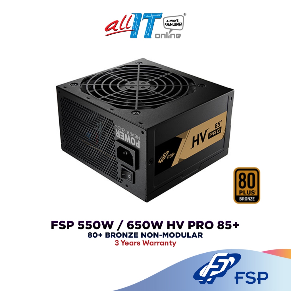 FSP HV PRO 85 PLUS (550W/650W) 80 PLUS Bronze Power Supply | PSU ...