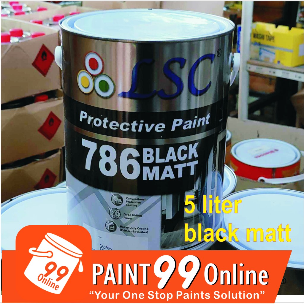 5L LSC BLACK MATTE PAINT FOR WOOD AND METAL / MATT BLACK / CAT LSC ...