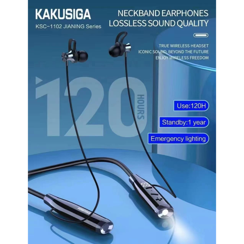 KAKUSIGA KSC-1102 Wireless Bluetooth V5.3 Magnetic Neckband Sport ...