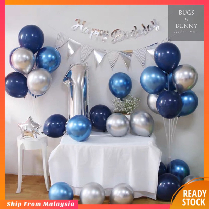 Blue Balloon Theme Helium Gas Balloon For Birthday Decoration Belon ...