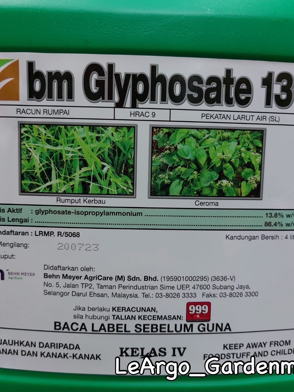 (RUMPUT) BM Glyphosate 136 (4L) | Shopee Malaysia