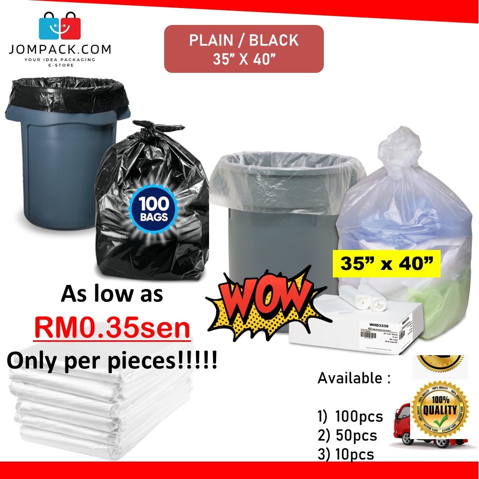 Garbage Bag 35" X 40" | Plastik Beg Sampah Besar/Rubbish Bag /Trash Bag ...