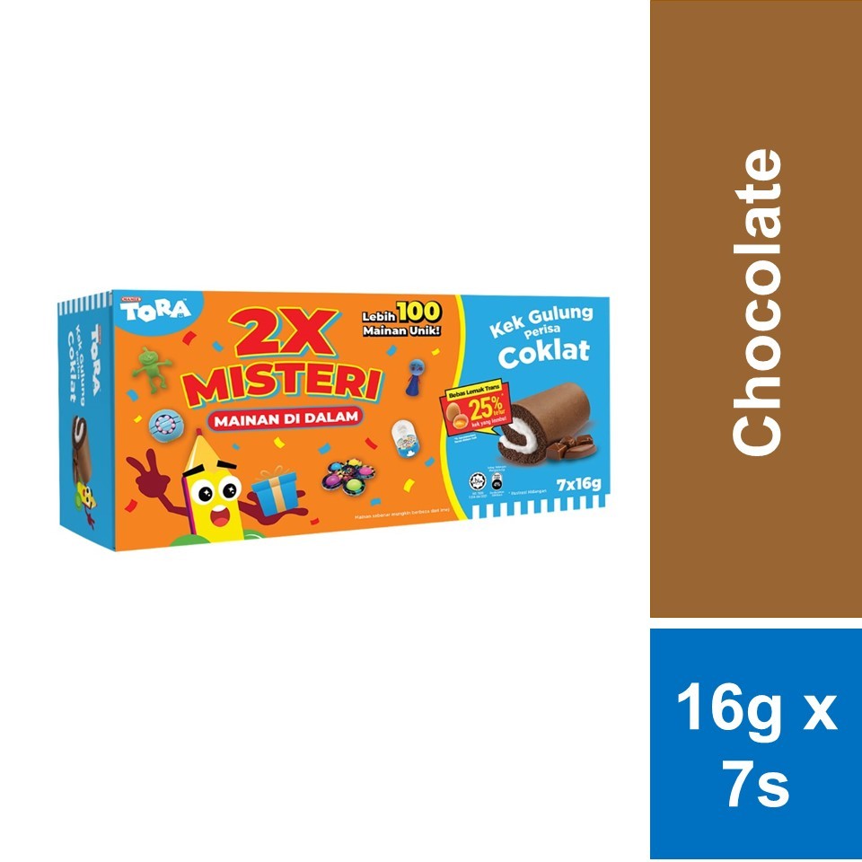 Tora Swiss Roll 7'S + 2 Toys - Chocolate | Shopee Malaysia
