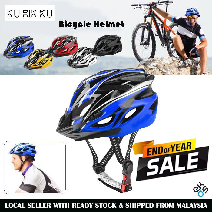Topi Keledar Basikal Adjustable Lightweight Bicycle Helmet with Visor ...