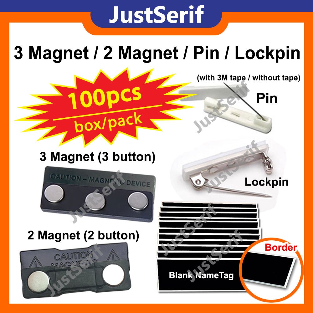 HARGA BORONG NAME TAG MAGNET, PIN, LOCK PIN, BLANK NAME TAG | Shopee ...