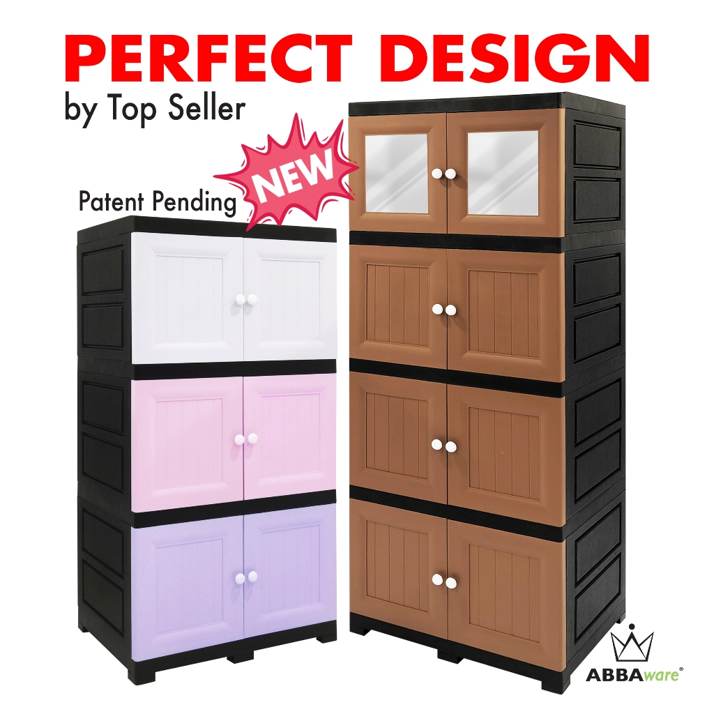 Abbaware Wardrobe Wooden design / Almari Baju/ Storage Cabinet/ Drawer ...