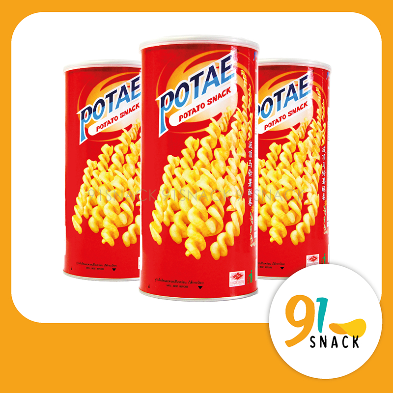 Thailand POTAE Potato Snack Kerepek Keropok Snek Halal 泰国人气零食 罐装波顶马铃薯酥卷 ...