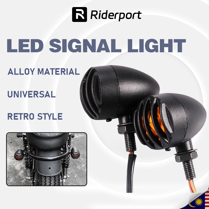 RETRO FENCE METAL LED TURNING SIGNAL LIGHT CAFE RACER UNIVERSAL OLD ...