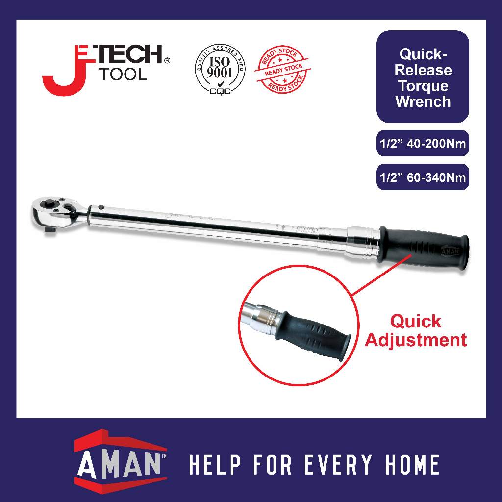 JETECH Drive Torque Wrench Quick Release Ratchet Adjustable Micrometer ...