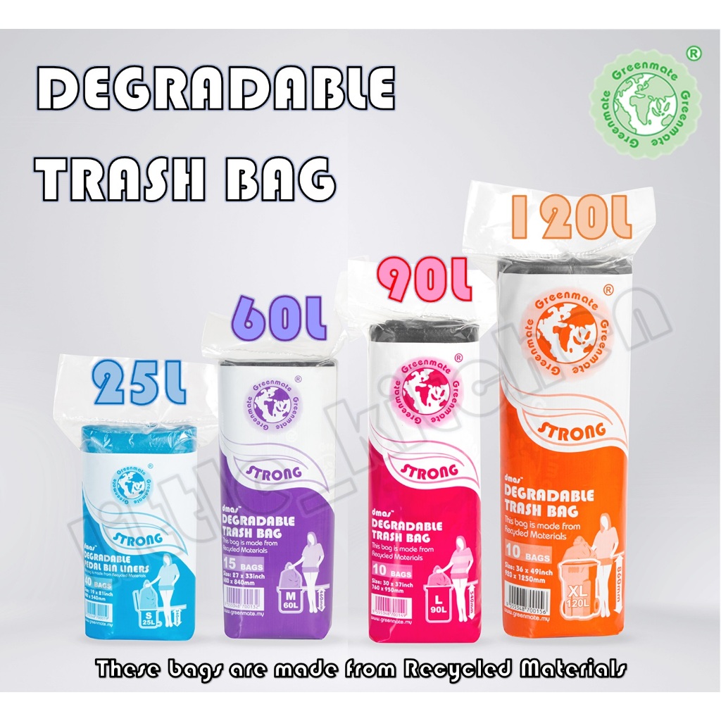 🇲🇾 Ready Stock 🇲🇾 BMS Greenmate Strong degradable trash bag/Plastik ...