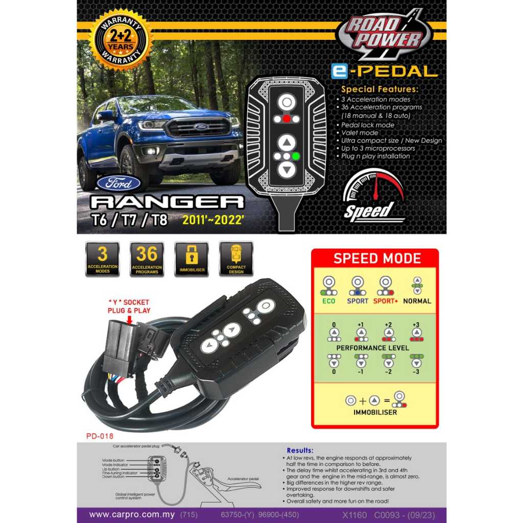 Roadpower E-Pedal Ford Ranger T6 T7 T8 2011-2022 | Shopee Malaysia