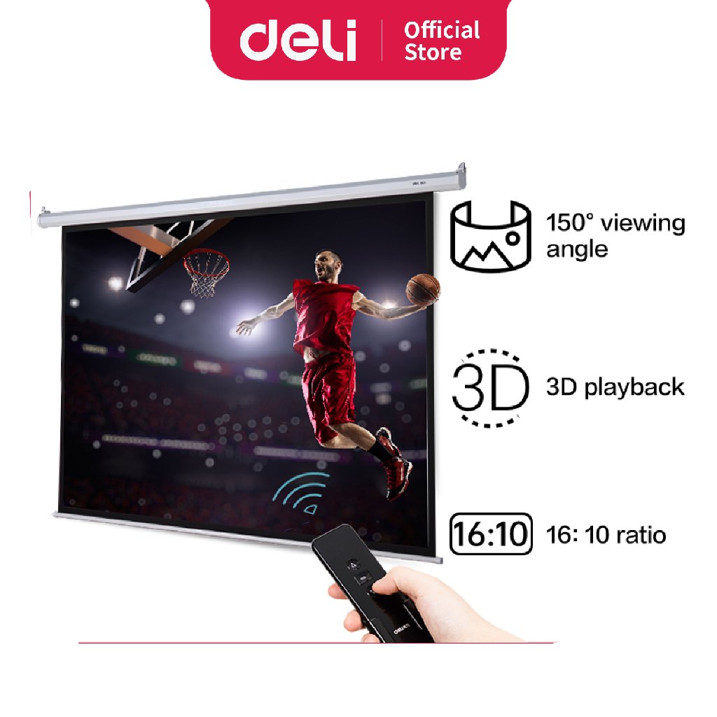 Deli 4K 3D Automatic Screen Projector (120") E50443-EU | Shopee Malaysia