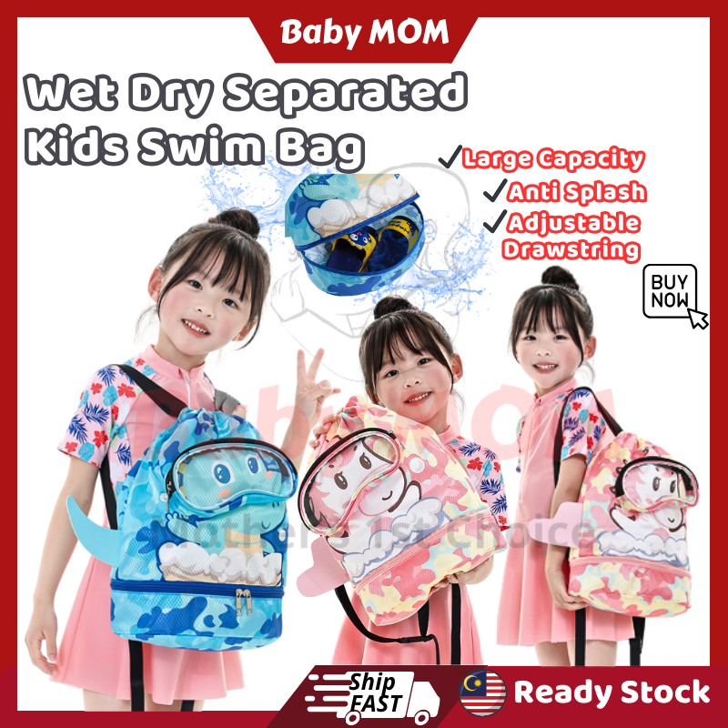 Kids Waterproof Swimming Bag Drawstring Children Swim Bag Dry Wet ...