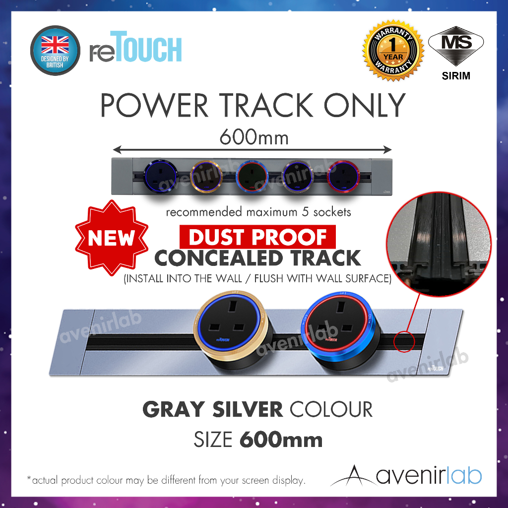 reTouch Power Track 32A Power Line Power Rail and Power Track Socket ...