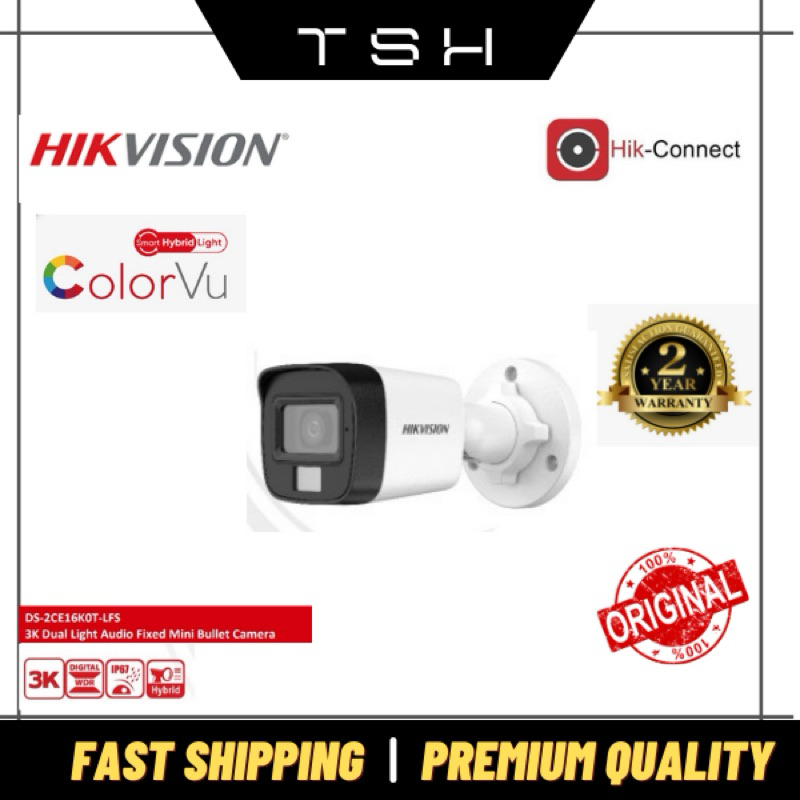 Hikvision Ds 2ce16k0t Lfs 3k Smart Hybrid Light Audio Fixed Mini Bullet