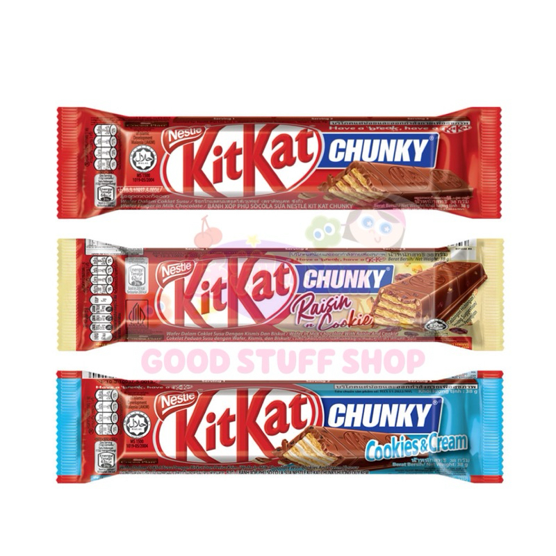Nestle KitKat Chunky Original/Cookies/Raisin Cookies(38g) | Shopee Malaysia