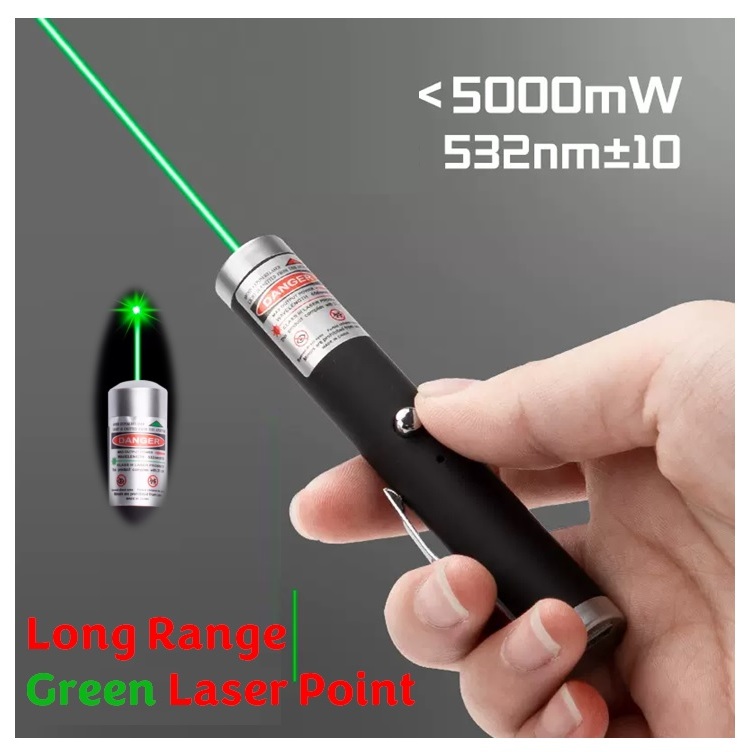 5mW Rechargeable Long Range Powerful 532nm Green Laser Pointer Pen ...