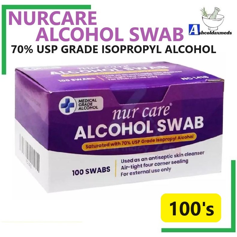 (NC1418) Nur Care Alcohol Swab 100's EXP05/2027 (Medical Grade)- 70% ...
