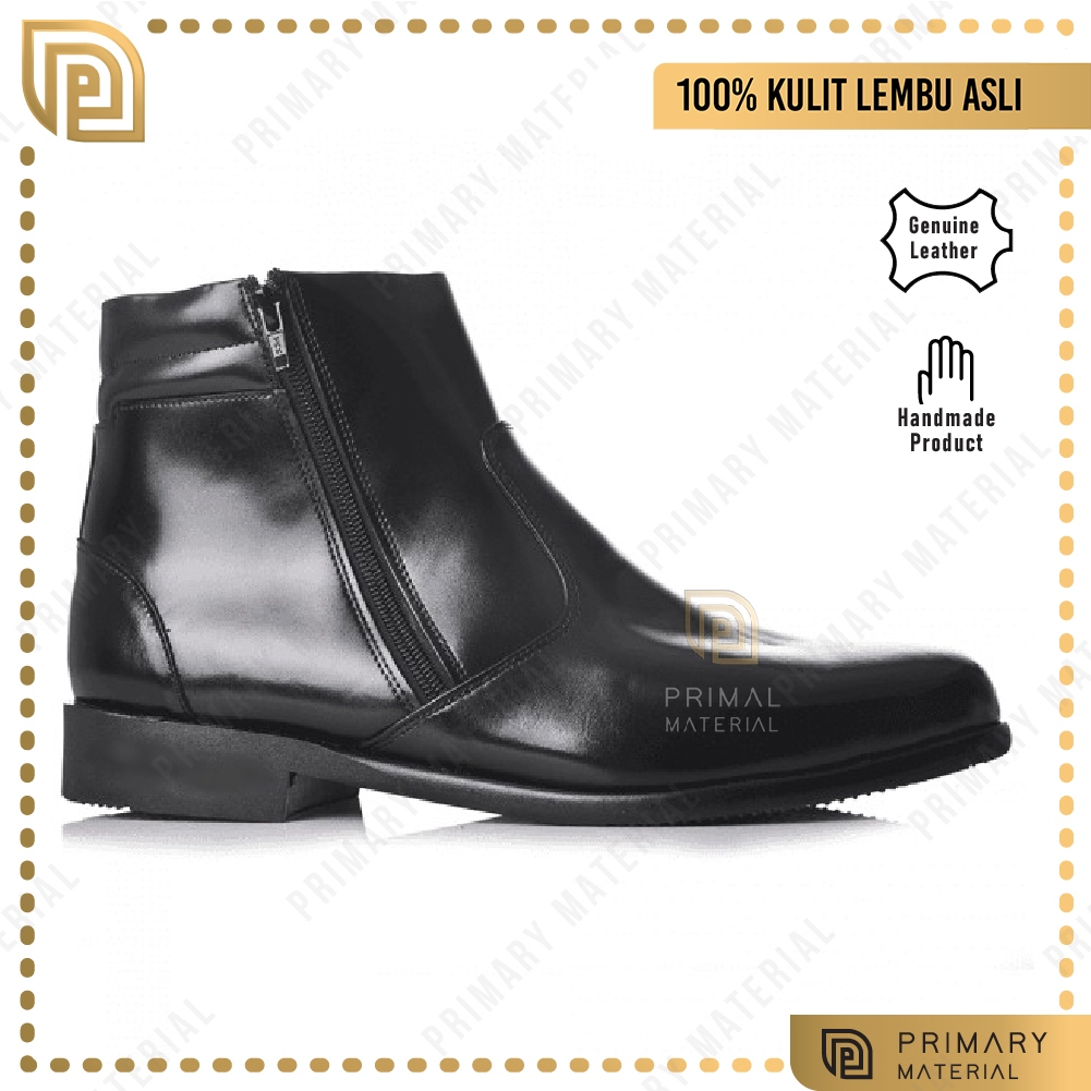 Kasut Kulit 1166 Genuine Leather Kulit LEMBU Hitam Kasut Potong Kasut ...