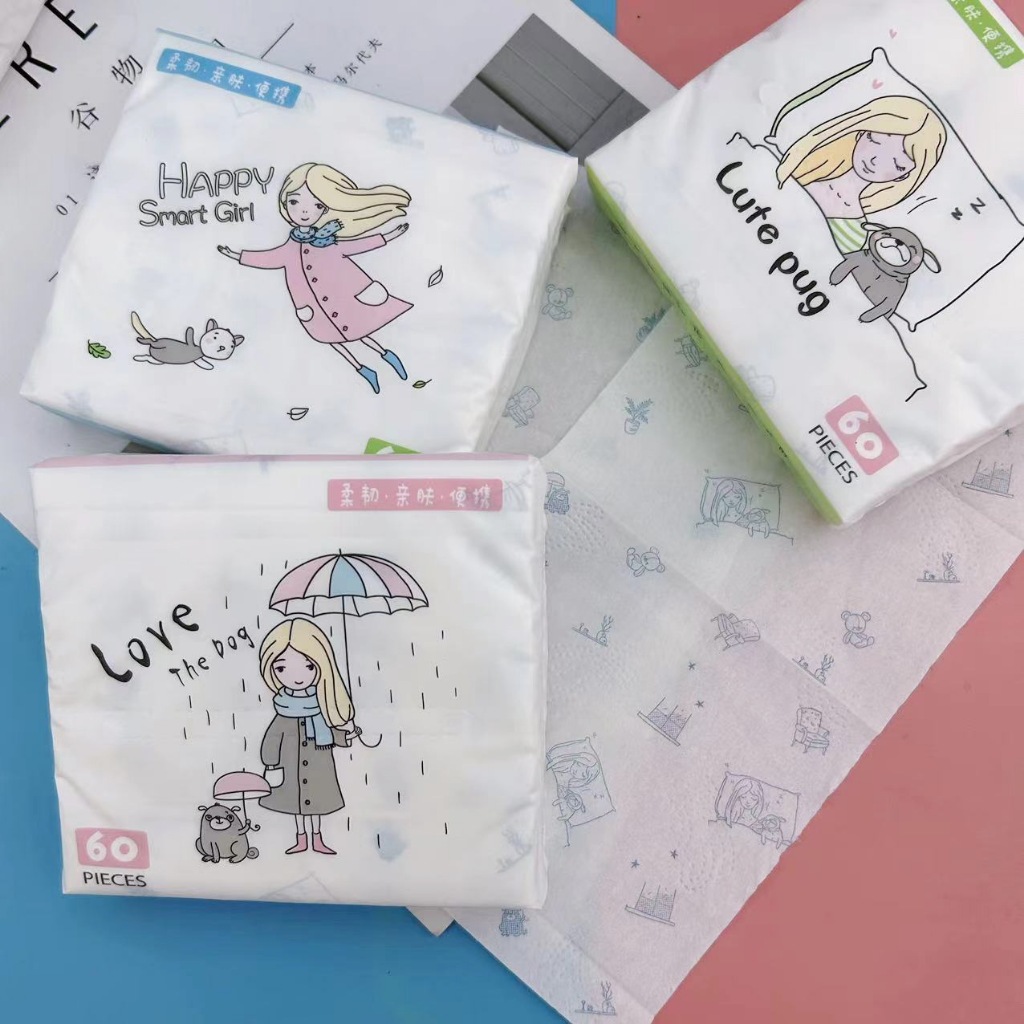 𝗝𝘀 𝗦𝗲𝗹𝗳𝗰𝗮𝗿𝗲 Cartoon Tissue Cute printed 40pcs/package 3ply bear tisu 卡通 ...