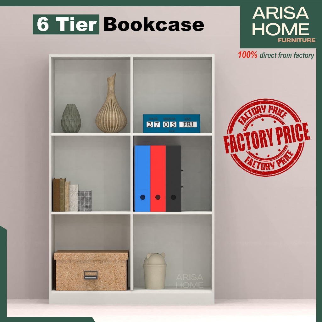 ArisaHome 6 Tier Bookcase / 6 Cube Bookcase / Almari Buku / Rak Buku ...