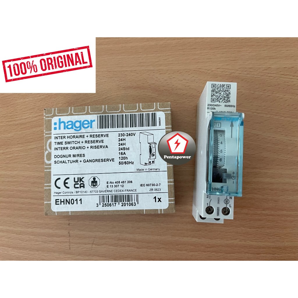 Hager EHN011 DAILY TIME SWITCH WITH RESERVE (1 MODULE) | Shopee Malaysia