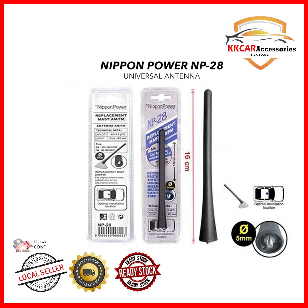 Nippon Power NP-28 Car Antenna Replacement Perodua Proton Toyota Honda Nissan Mazda Myvi Old ...