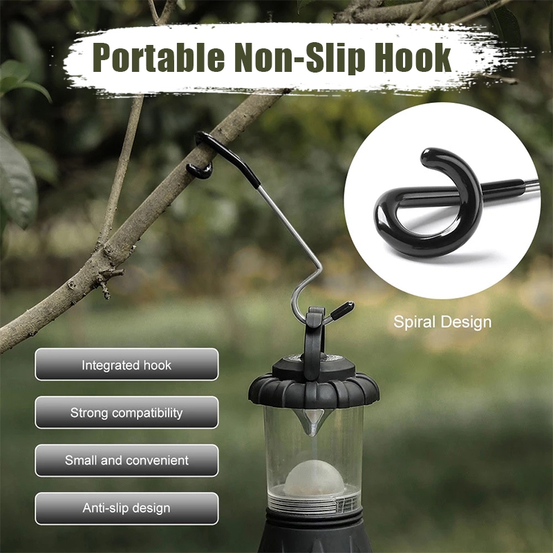 Camping 2-way Lamp Hanger Multipurpose Hook Aluminum Alloy Post Tent ...