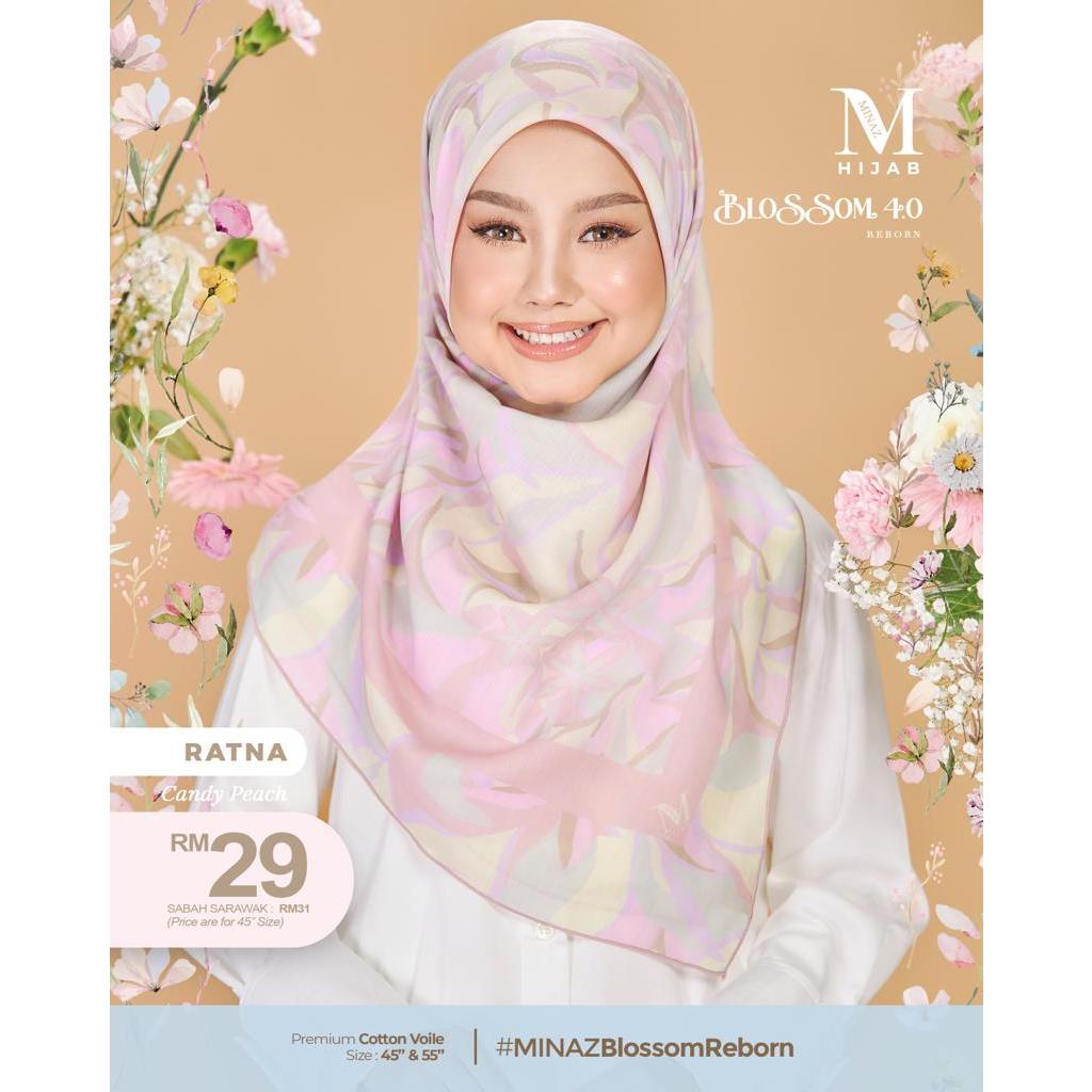 MINAZ HIJAB BLOSSOM REBORN 4.0 : RATNA : Candy Peach | Shopee Malaysia