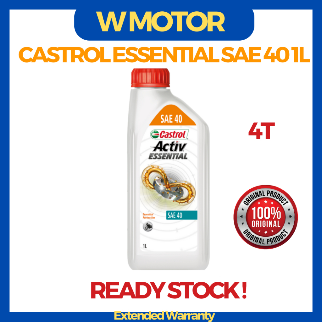 CASTROL 4T ACTIV ESSENTIAL SAE 40 API SF 100% ORIGINAL ENGINE OIL SAE40 ...