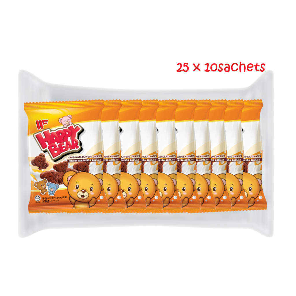 **BUNDLE PACK -- WF Happy Bear Chocolate Flavour Cookies (25g X ...
