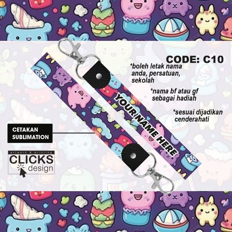 Keychain Custom Name Keychain Nama Sublimation Keyring Personalised ...