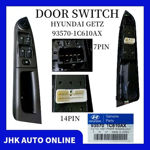 HYUNDAI GETZ SWITCH POWER WINDOW DRIVE SIDE ORIGINAL HYUNDAI 93570 ...