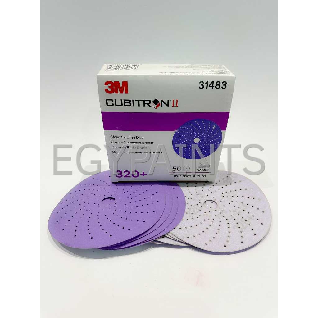 3M 31483 P320 PURPLE SANDING DISC 6" 3M Cubitron II Clean Sanding Hookit Disc 6 inch (Purple ...