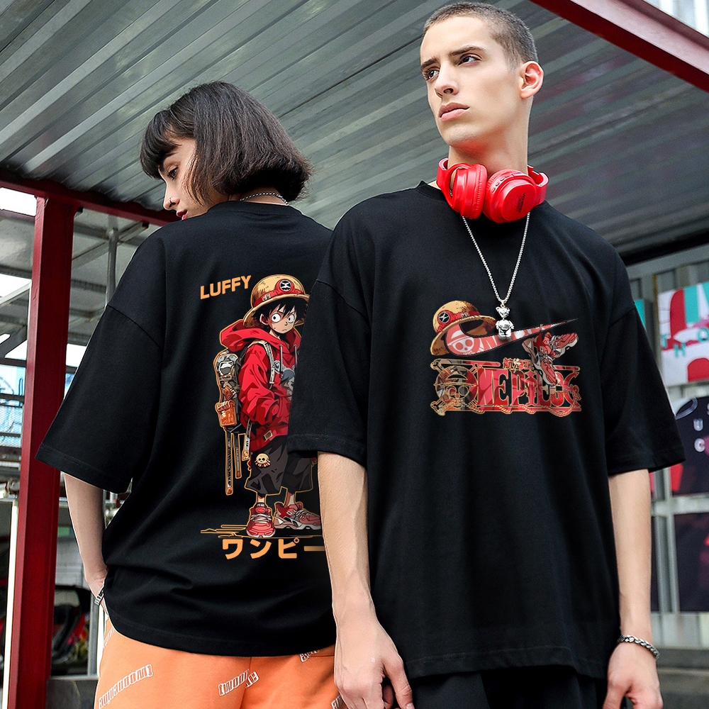 LONE CUPID - Anime Tshirt One Piece NIKA Luffy 100% Cotton Baju Lelaki ...
