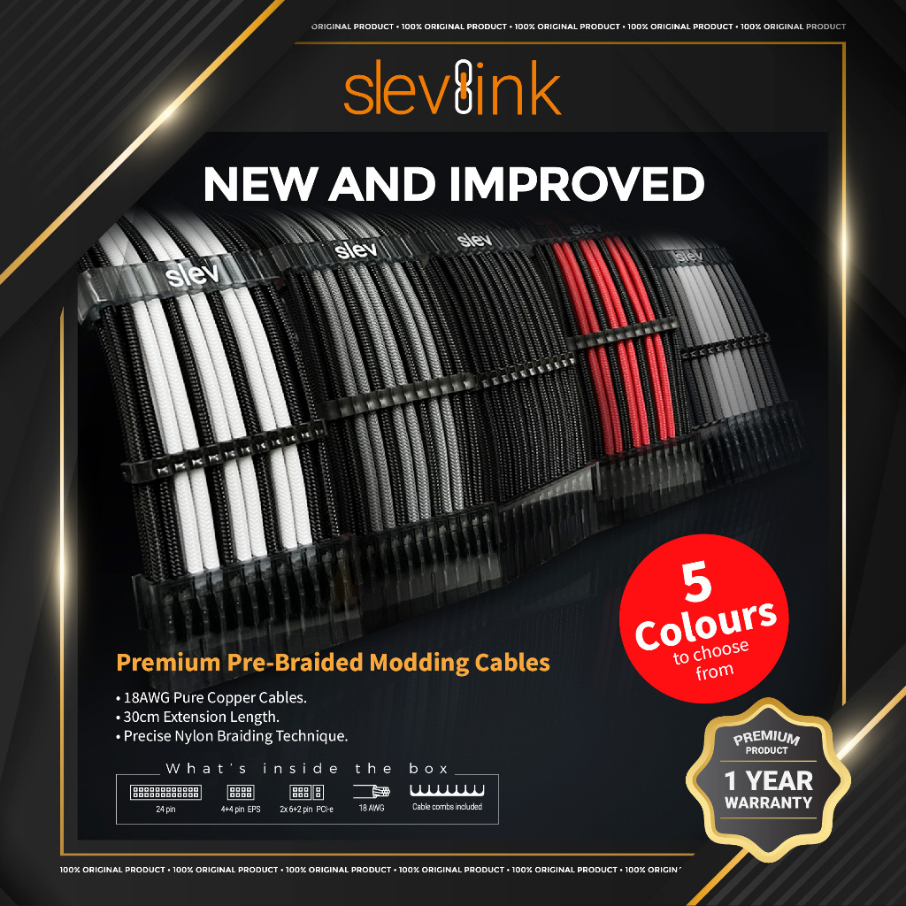 Slevlink Slev.30 Premium Pre-Braided Modding Cables | Shopee Malaysia