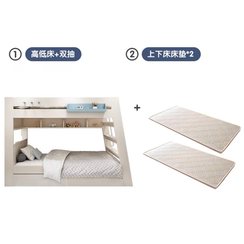 HDF Wood Double Decker Bunk Bed Kids Adult Queen Bunk Bed With Drawer ...