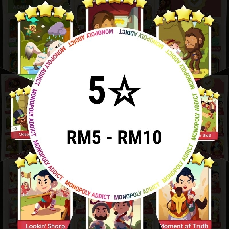 Monopoly Go Sticker 5 Star [CHAT TO ASK FOR AVAILABLE SLOT] | Shopee ...