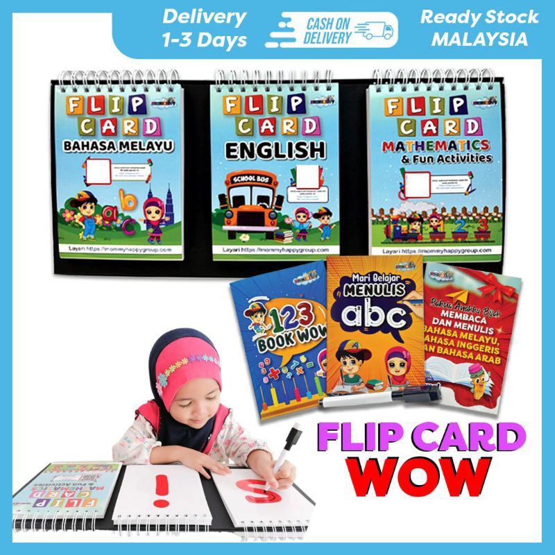 KAD IMBAS MEMBACA MENULIS MENGIRA KAD FLIP CARD WOW FLASHCARDS FLASH CARDS | Shopee Malaysia